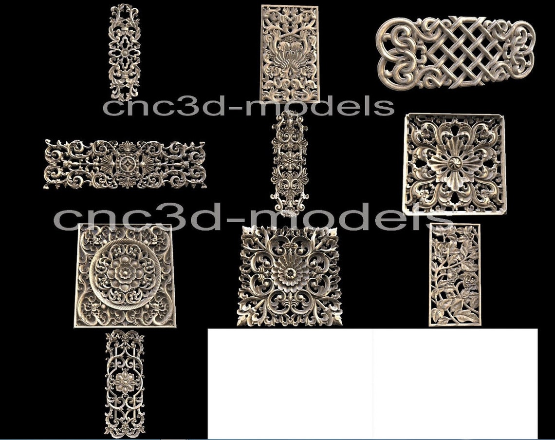 8 Pcs 3D STL Model for CNC Router Engraver Carving Machine - Etsy