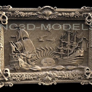 Sailboat Sailing Ship Boat 3D STL Model for CNC Router Engraver Carving ...