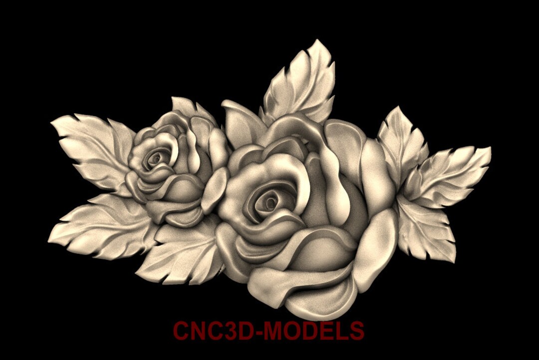 ROSE 3D STL Model for CNC Router Wood Engraver Carving Machine Relief ...