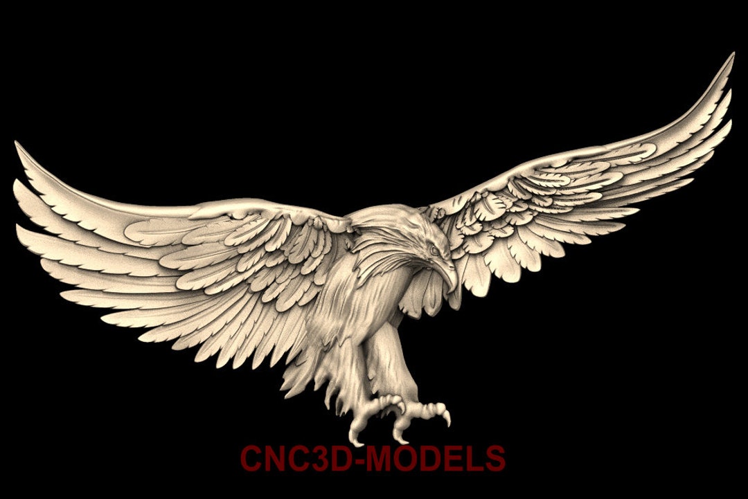 USA Eagle 3D STL Model CNC Router Wood Engraver Carving Machine Relief ...