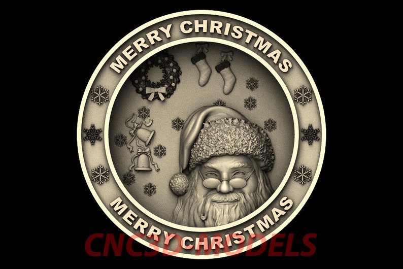 Santa Claus 4 Pcs 3D STL Model CNC File Router Engraver Carving Machine ...
