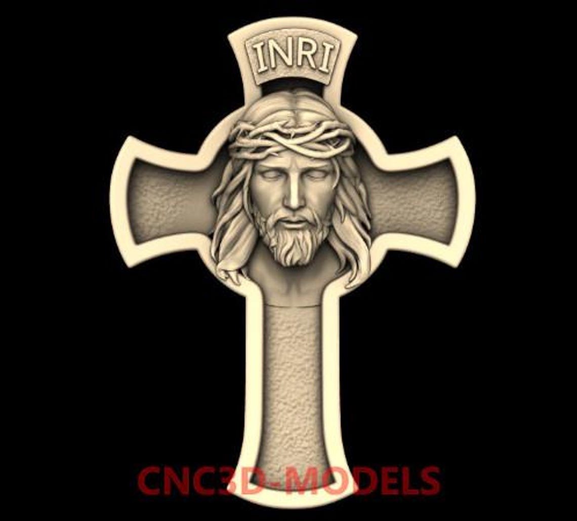 Jesus Christ Religioncross 3D STL Model for CNC Router Wood Carving ...