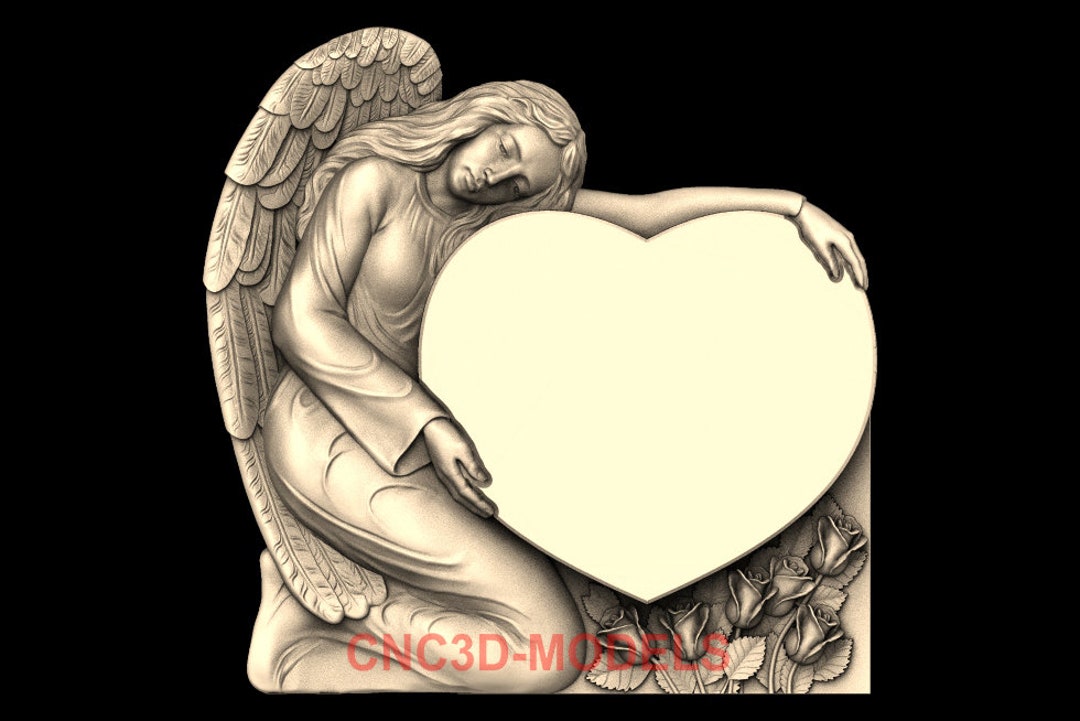 Angel With Wings 3D STL Model CNC Router Wood Engraver Carving Machine ...