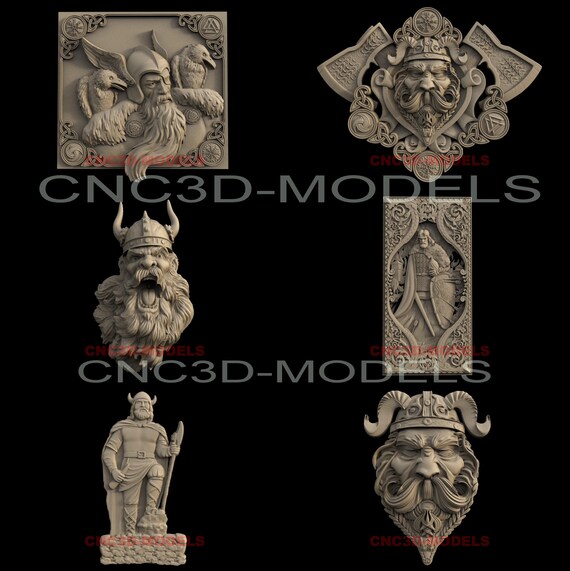 6 Pcs 3D STL Model for CNC Router Engraver Carving Machine - Etsy