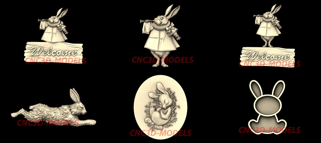 6 Pcs 3D STL Model for CNC Files Router Engraver Carving Machine Relief ...