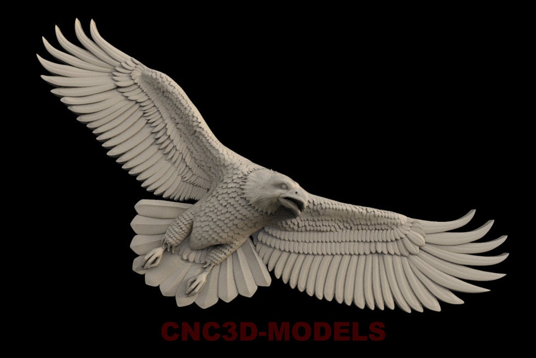 Eagle 3D STL Model for CNC Router, Wood Carving, Decor Panel IS529 - Etsy