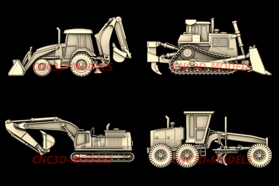 4 Pcs 3D STL Model for CNC Files Router Engraver Carving Machine Relief ...