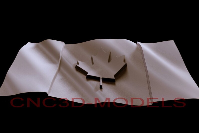 Canadian Waves Flag 3D STL Model for CNC Router Wood Collection (15 Pcs ...