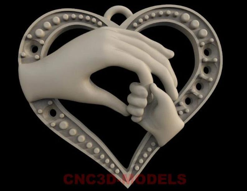 Mother Child Heart Panel CNC Router 3D STL Model IS289 - Etsy
