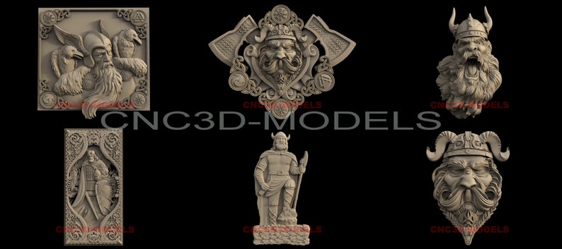 6 Pcs 3D STL Model for CNC Router Engraver Carving Machine - Etsy