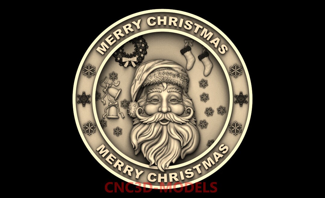 Santa Claus 3D STL Model CNC Router Engraver Carving Machine Relief ...