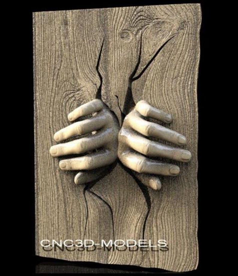 Hands Wood Relief 3D STL Model for CNC Router Wood F406 - Etsy