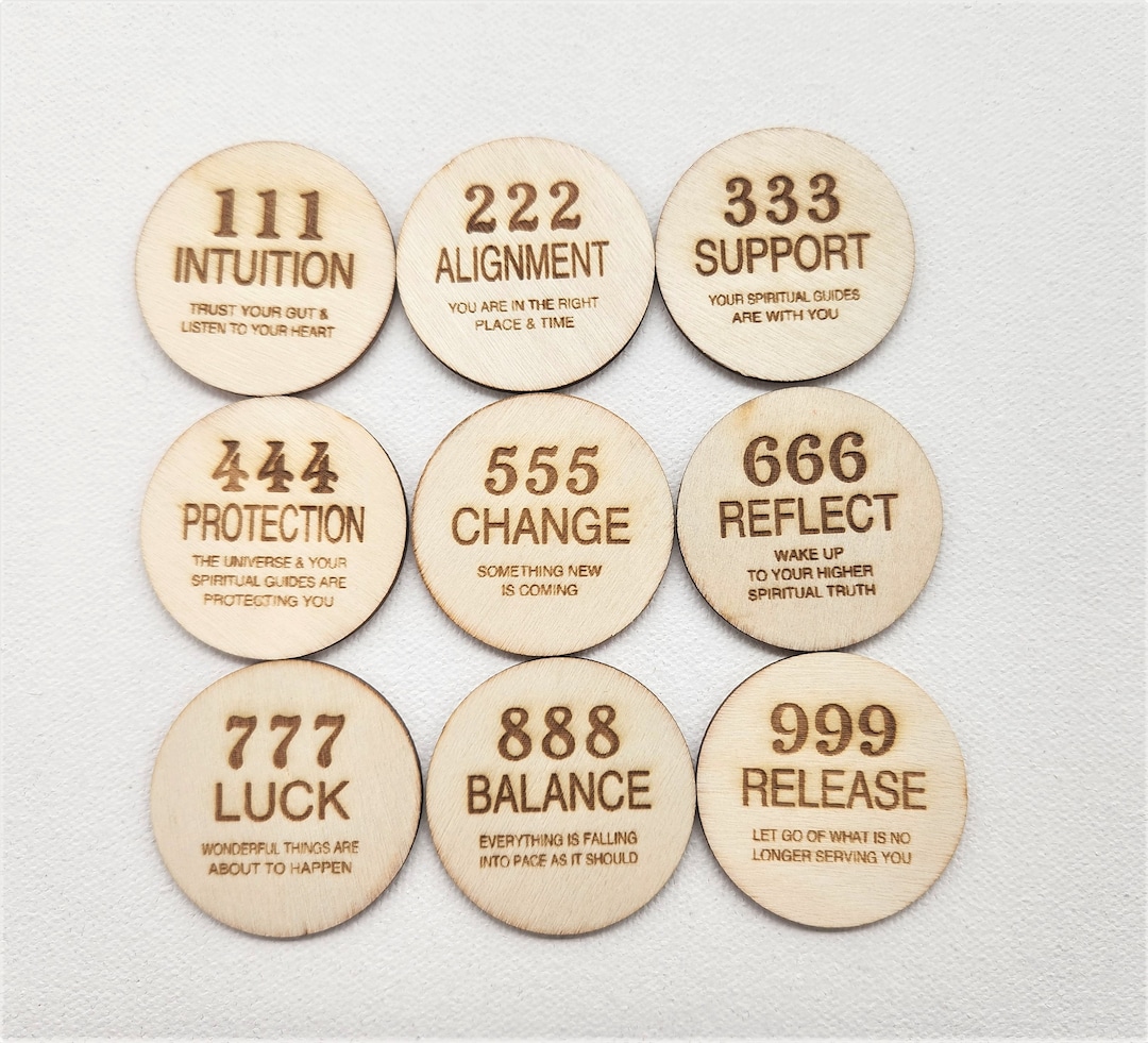 Personalized Angel Number Tokens Good Luck Charm Pocket Hug Token Angel ...