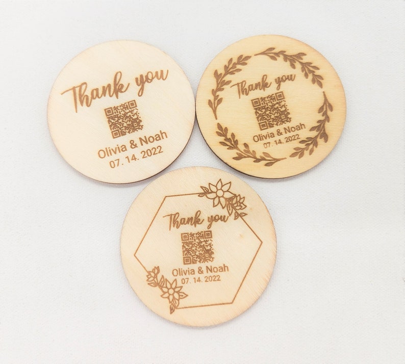 Custom QR Code Magnet Engraved QR Code Wedding Favor - Etsy