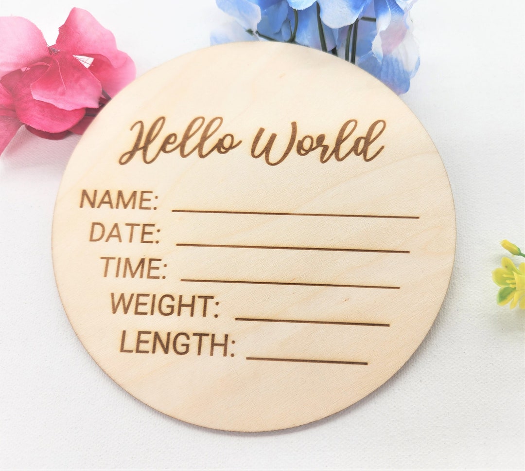 Baby Announcement Sign With Birth Stats Wood Sign for Name Reveal Baby ...
