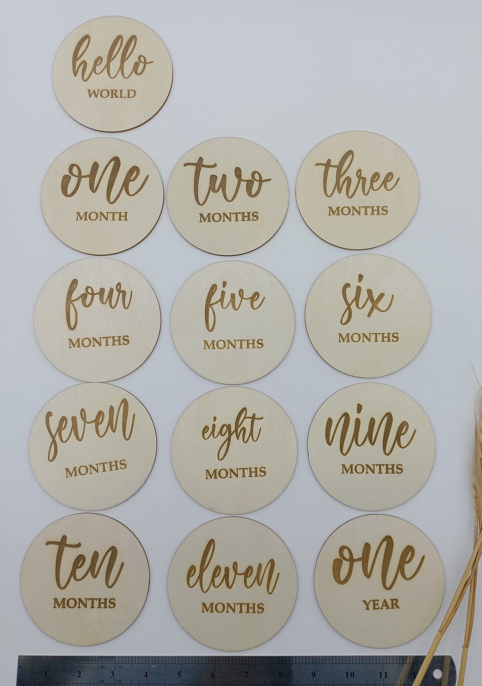 Wooden Monthly Milestone Discs for Baby Photos Milestone Card | Etsy