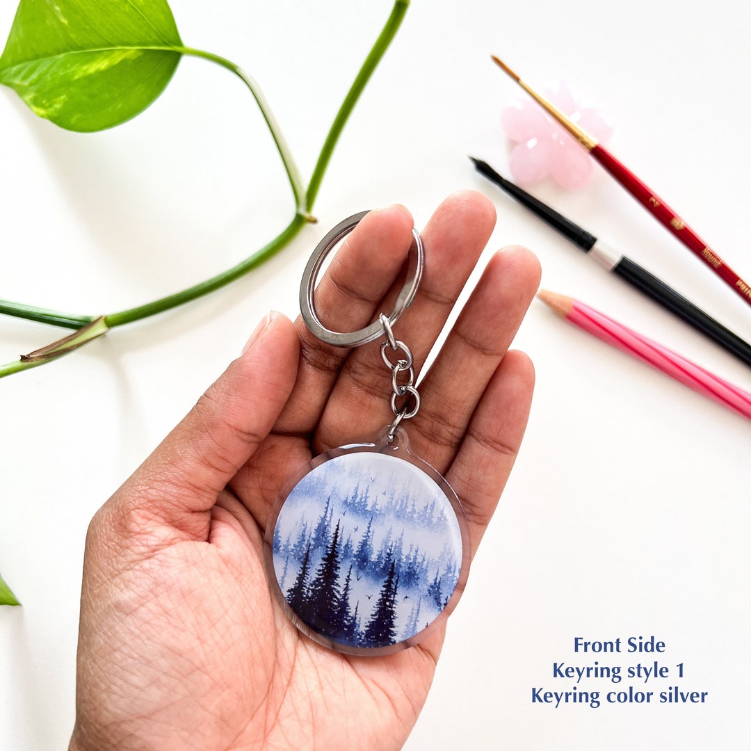 Enchanted Forest Keychains | Foggy Forest | Misty Pine Trees | Indigo ...