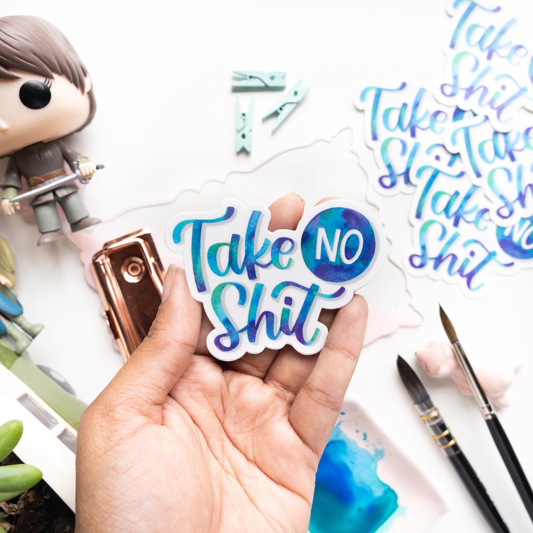 Sticker Take No Shit Colorful Stickers Quirky Stickers Stickers Laptop ...