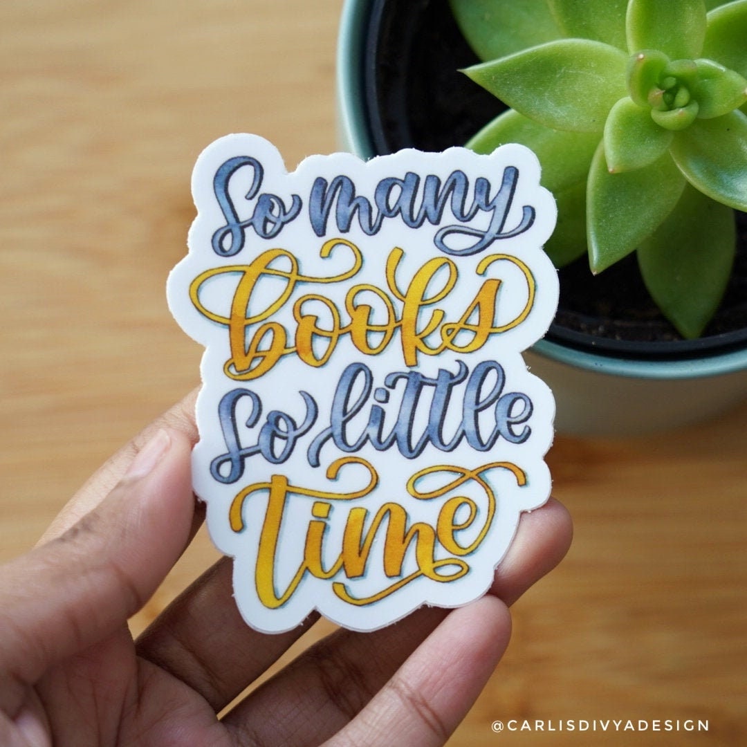 Sticker so Many Books so Little Time Bookworm Stickers Booknerd ...