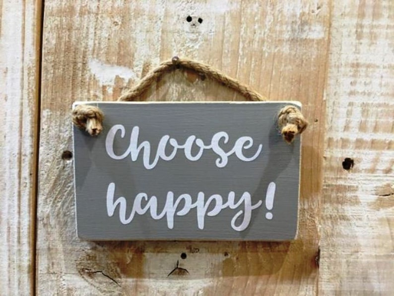 Choose Happy Small Hanging Plaque Sign - Etsy UK