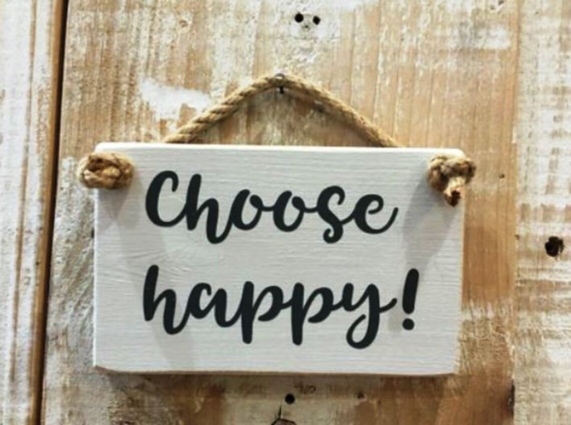 Choose Happy Small Hanging Plaque Sign - Etsy UK