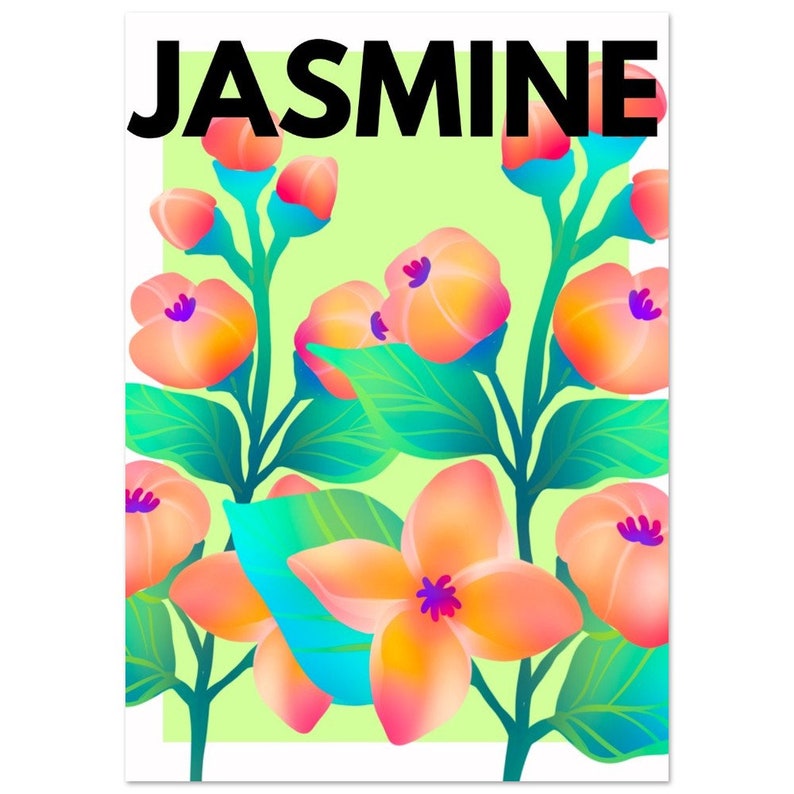 Jasmine Vibrant Floral Print | Flower Print | Wall Decor - Premium ...