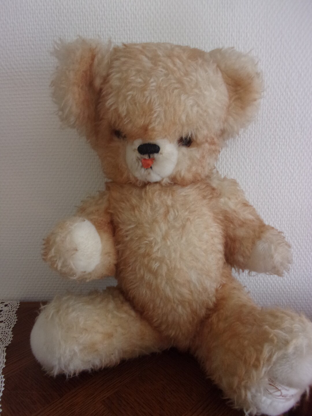 Old Teddy Bear 48 Cm, Articulated Squeaky Bear, Vintage Bear - Etsy