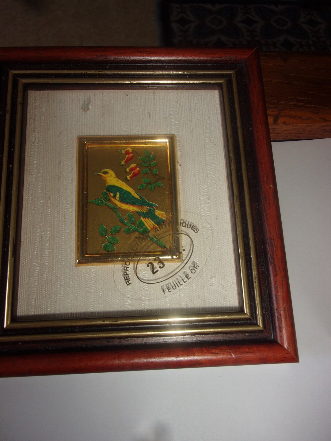 Small Vintage Bird Frame Fine Art Print on 23kt Gold Leaf - Etsy