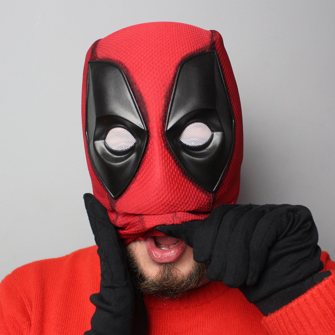 Deadpool Costume Cosplay Mask Halfshell Magnetic Eyes - Etsy