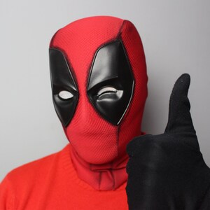Deadpool Costume Cosplay Mask Halfshell Magnetic Eyes - Etsy
