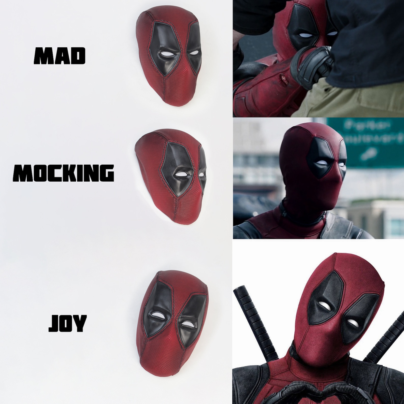 Deadpool Costume Cosplay Mask With Screen Printed Fabric and - Etsy