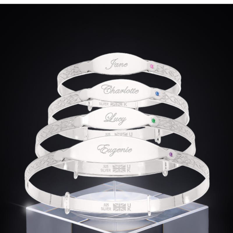 Silver Zirconia Bangle - Etsy UK