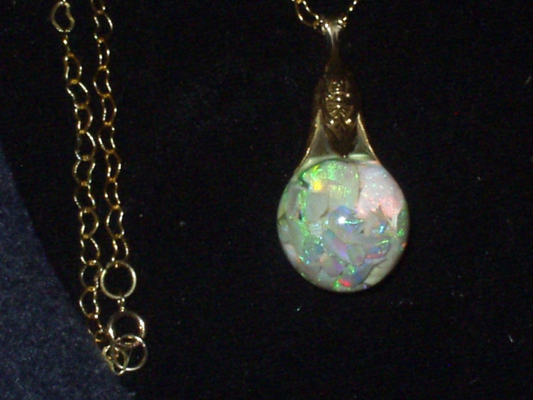 14k Solid Gold Opal Necklace Pendant Floating Opals Horace Welch ...