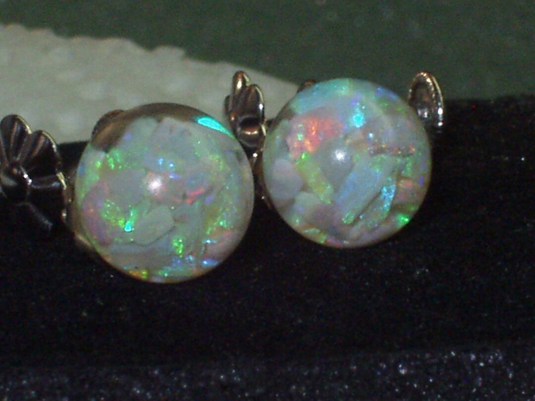 Vintage Opal Earrings Floating Opals Like a Snow Globe - Etsy