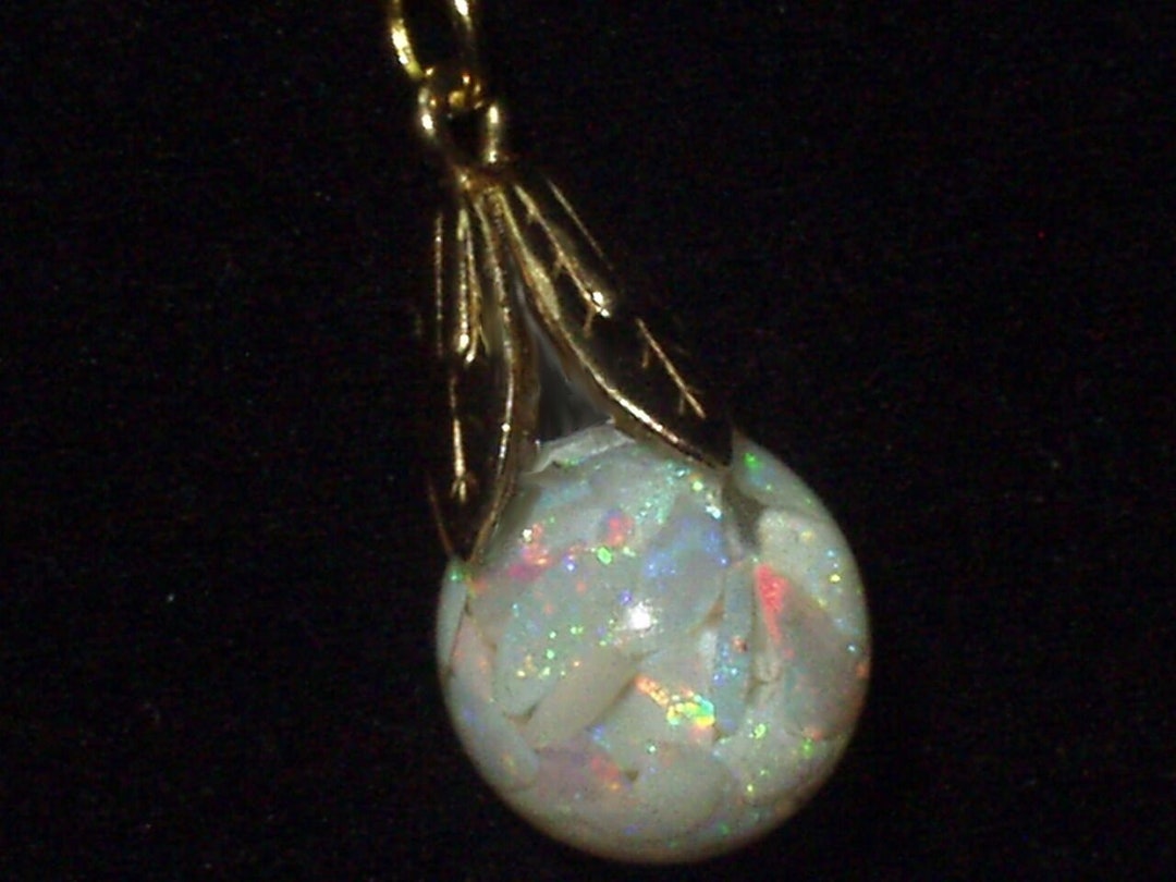 Vintage Floating Opal Necklace Pendant 12kgold Filled Cap 14k - Etsy