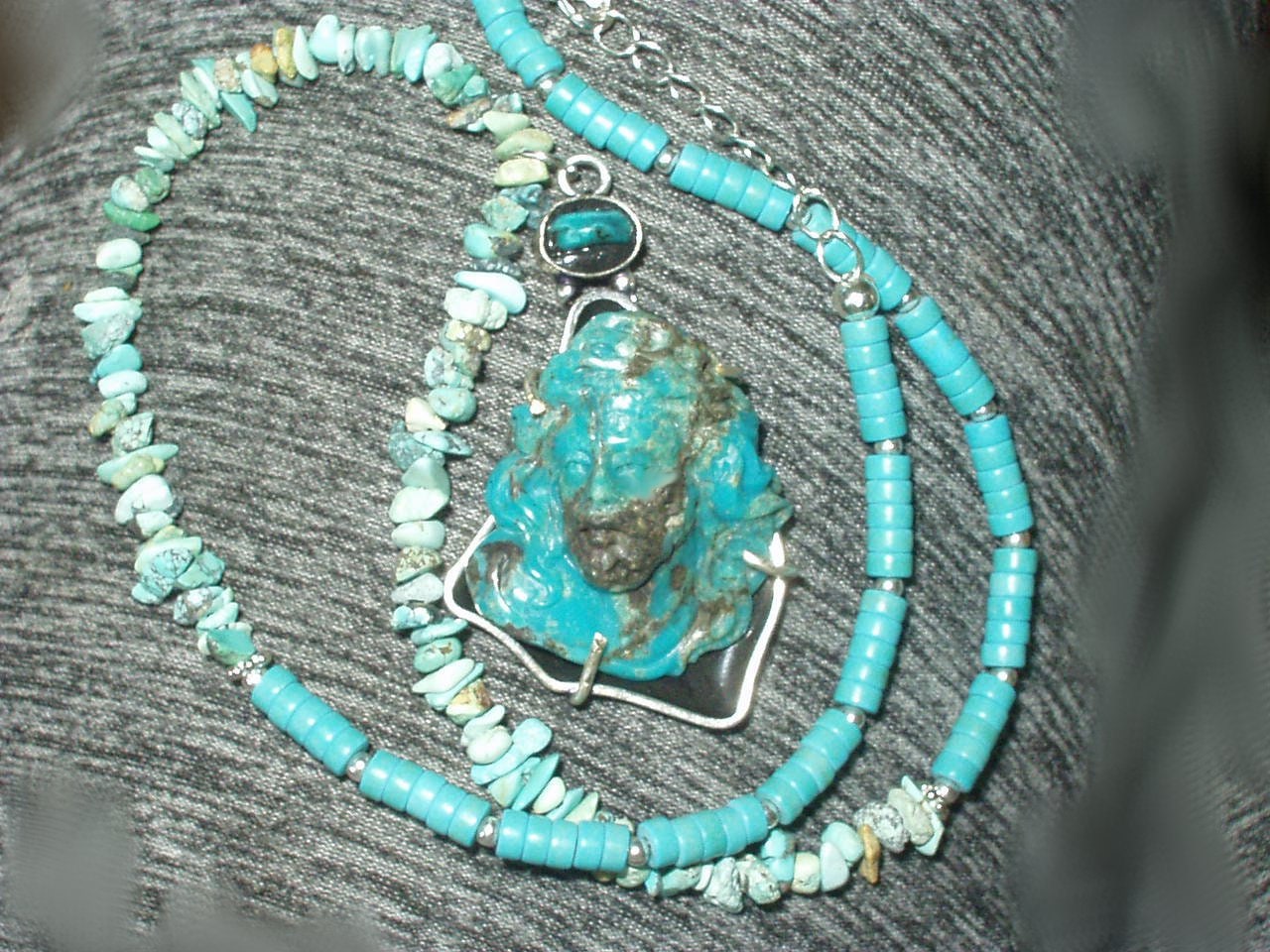 Hand Carved Turquoise Cameo of Jesus Necklace Pendant Turquoise ...