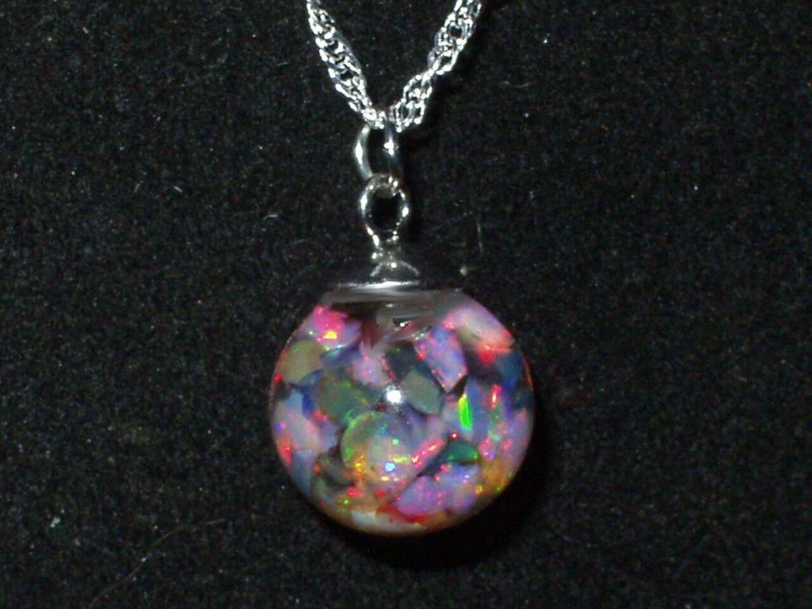 Opal Pendant Large Floating Opal Necklace Australian Opals Kyocera ...