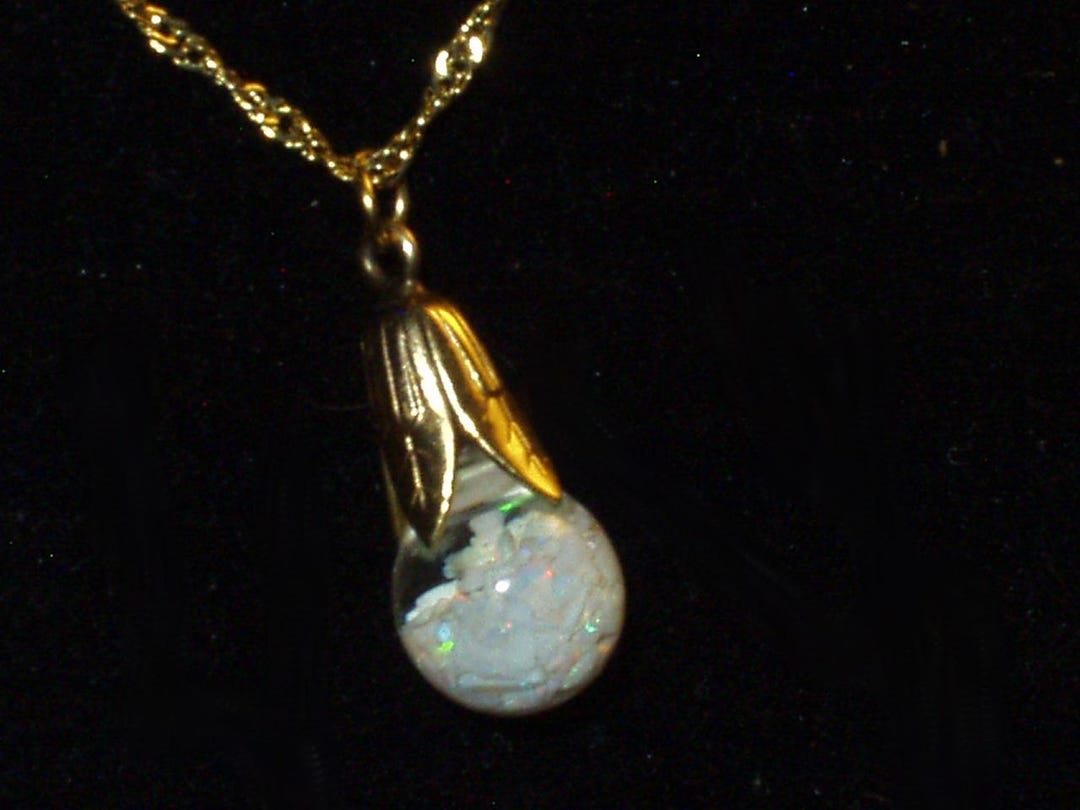 Gold Opal Necklace Pendant Vintage 12k Gold Filled Floating Opal in ...