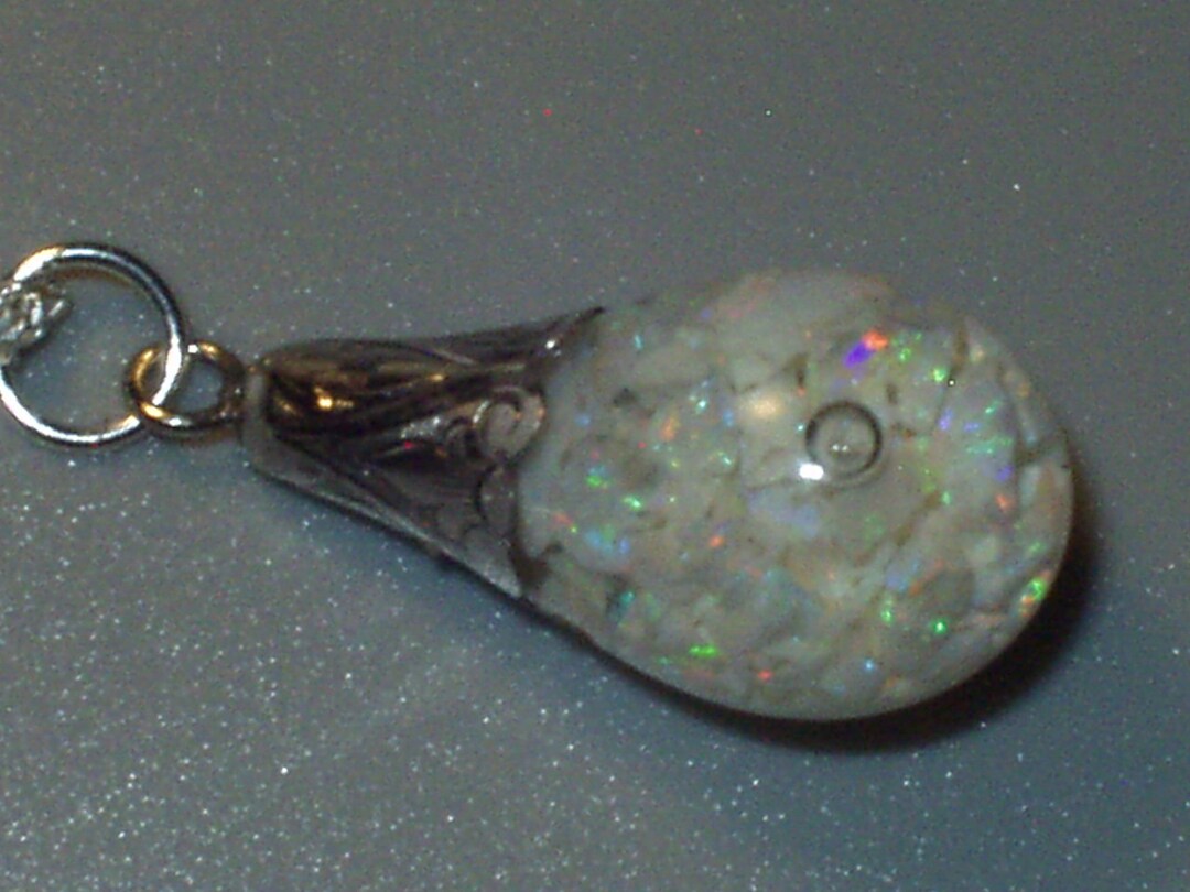 Vintage Floating Opal Sterling Silver Opal Necklace Pendant Opals ...