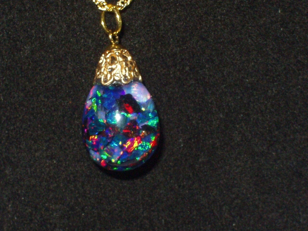 Opal Necklace Pendant Floating Opals Snow Globe Like Gold Filled - Etsy