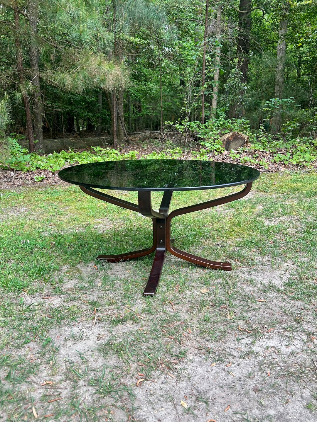 Smoked Glass Round Falcon Coffee Table by Sigurd Ressell for Vatne ...