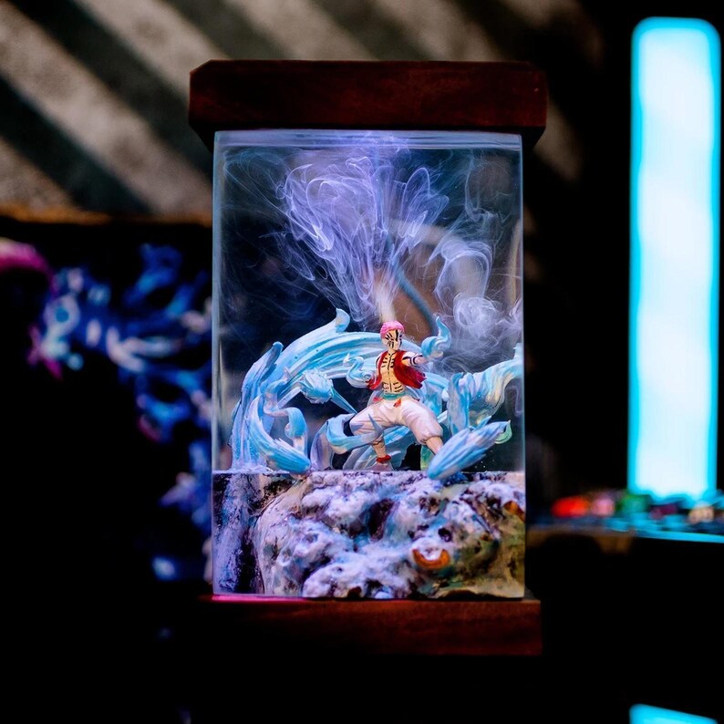 Akaza Demon Slayer Resin Lamp – Upper Moon Three Anime Diorama Night ...