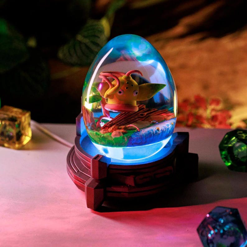 Pokemon Weepinbell Epoxy Resin Egg Lamp Grass Poison Night Light ...