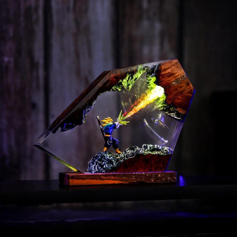 Trunks Resin LED Lamp | Super Saiyan Anime Light | Dragon Ball Z Gift ...