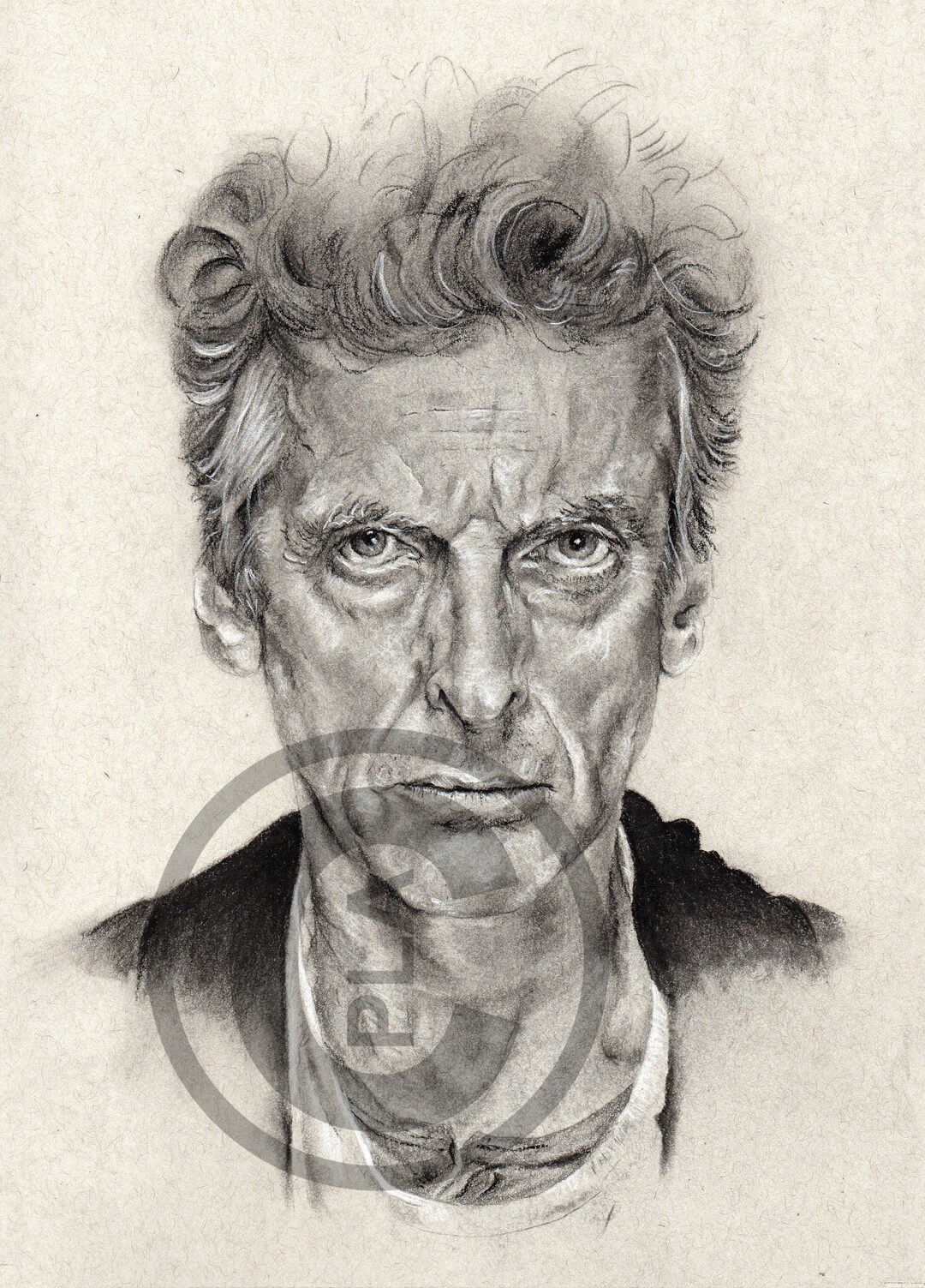 Peter Capaldi - Dr Who - Original Drawing in Charcoal and Chalk - Etsy