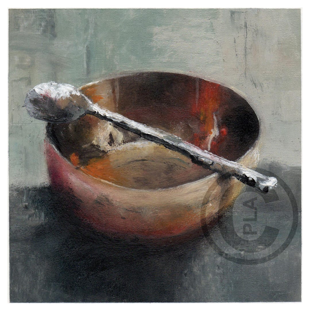 Copper Bowl and Spoon Original Oil Pastel Artwork - Etsy