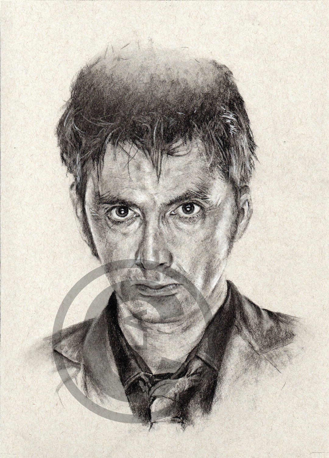 David Tennant - Dr Who - Original Drawing in Charcoal and Chalk - Etsy