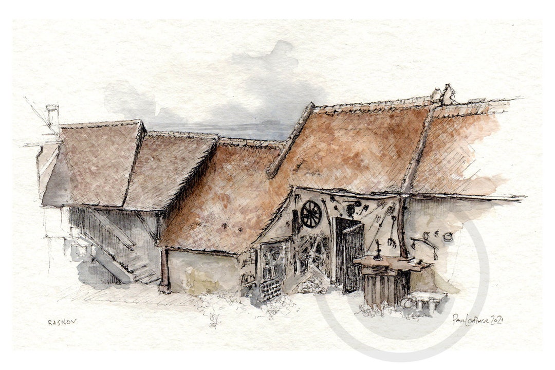 Rasnov Citadel, Romania - Original Ink & Wash Artwork - Etsy