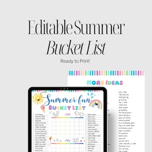 Editable Summer Calendar Printables Instant Digital Download Summer Fun ...
