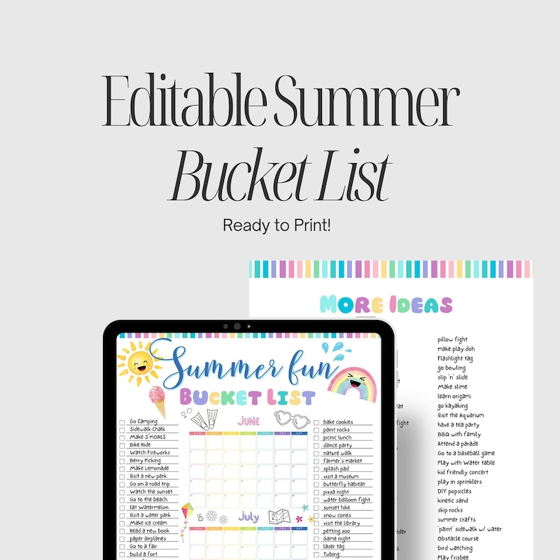 Summer Bucket List - Etsy